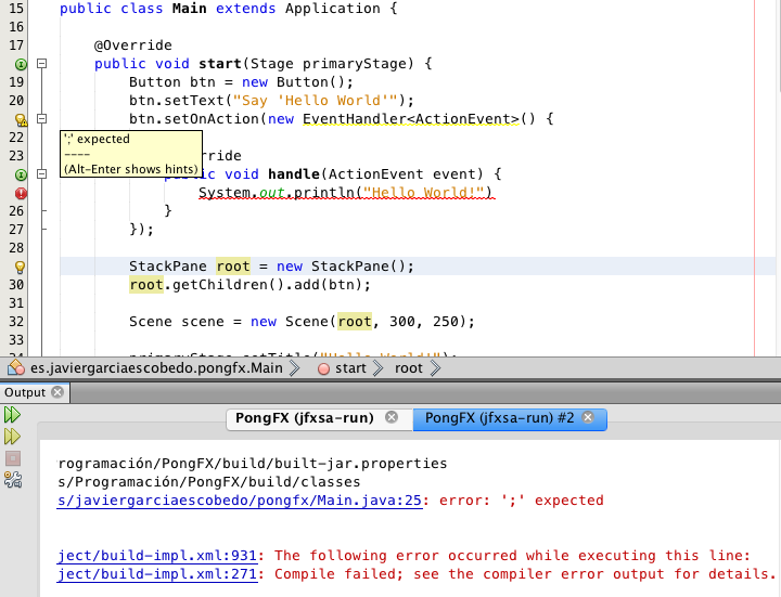 Programación Java desarrollando el juego Pong con JavaFX (Parte I ...
